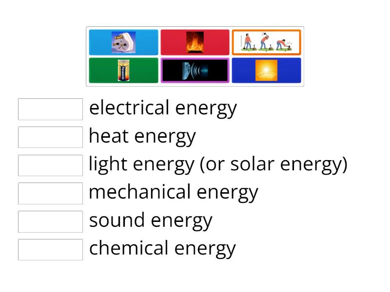 Matching Types of Energy - Match up