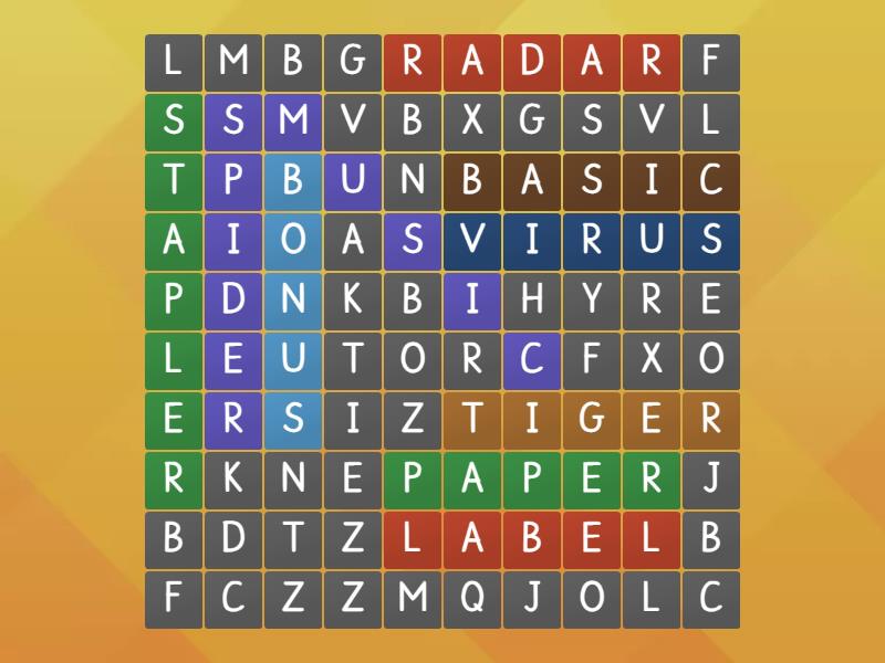 Open syllables - Wordsearch