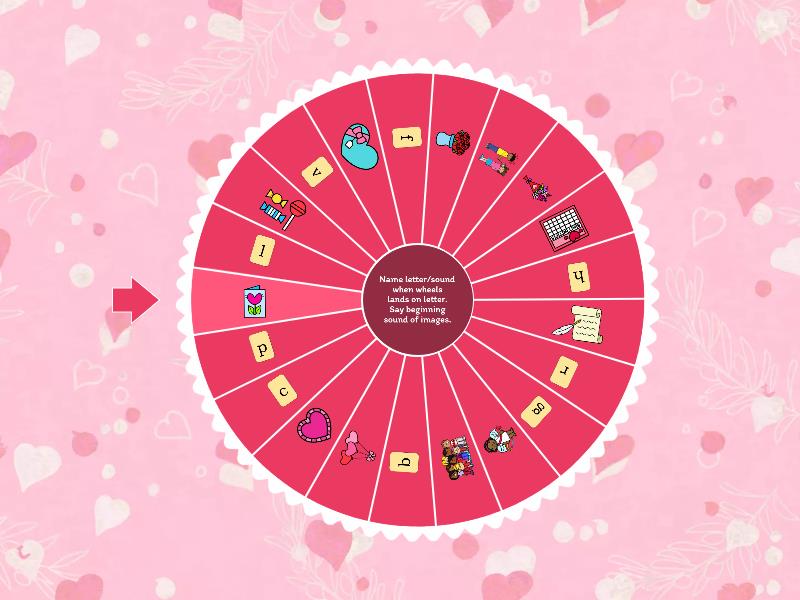 Valentine Day Fun Phonics Wheel - Spin the wheel