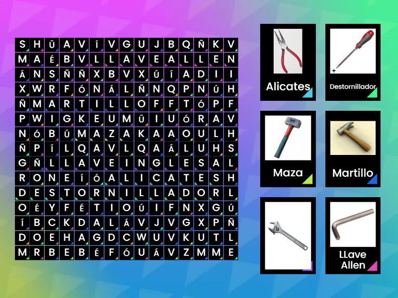 herramientas - Sopa de letras