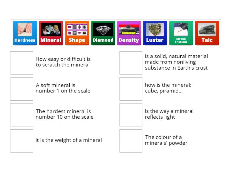 Minerals properties - Match up