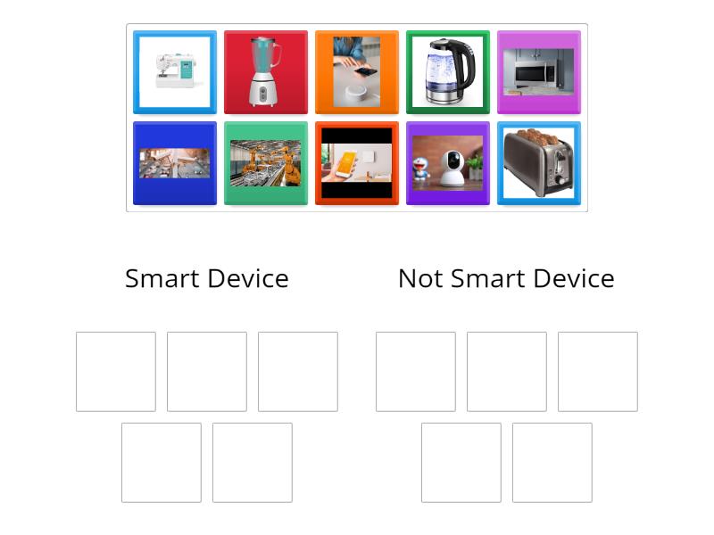 It is a smart machine or not? Drag each picture to its right place ...