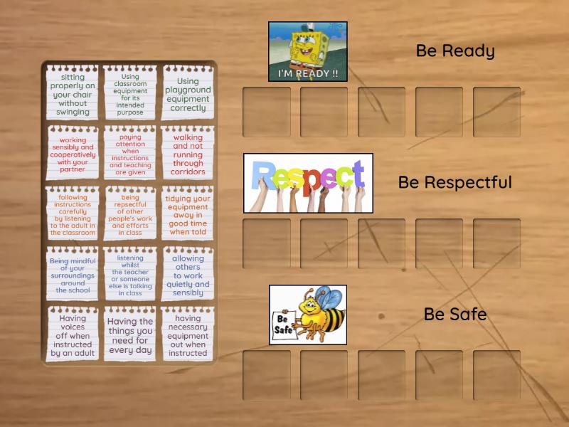 Following our school rules! - Group sort