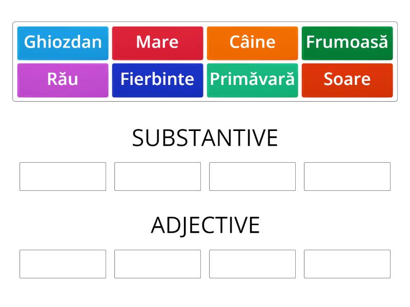 SUBSTANTIVE-ADJECTIVE - Ordenar por grupo
