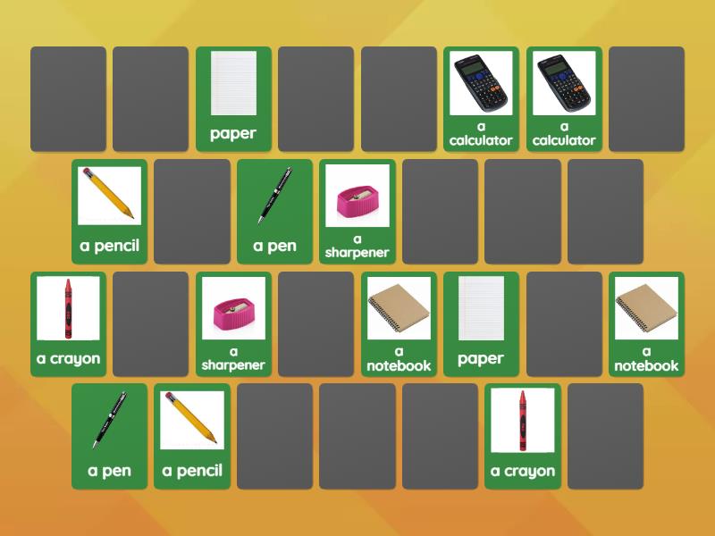 Classroom Objects (Pré 1 + Mat) - Parejas