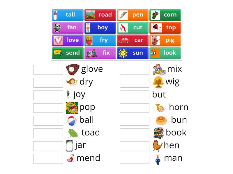 Rhyming Words - Match up