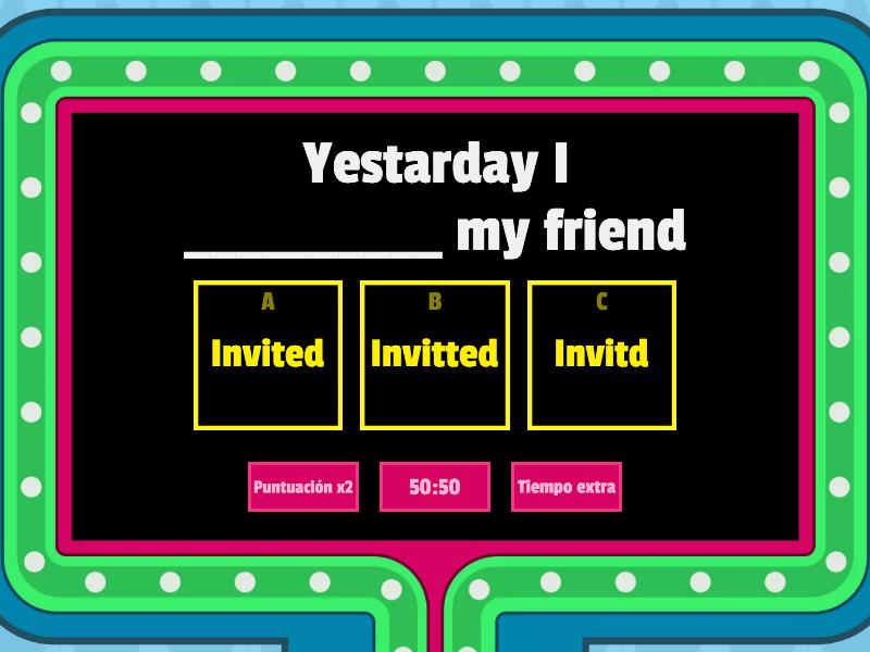 Past Simple Regular Verbs - Gameshow quiz