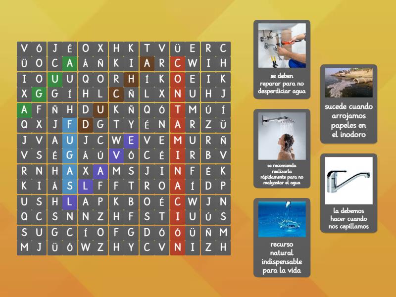 SOPA LETRAS CUIDADO DEL AGUA - Wordsearch