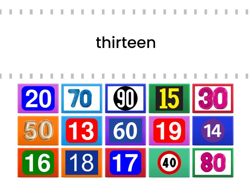 Numbers: -teen or -ty - Find the match