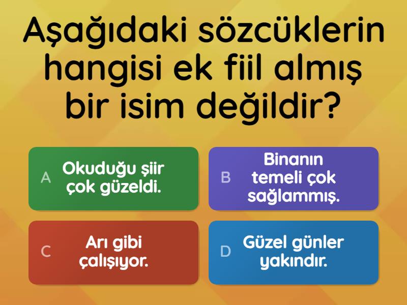 EK FİİL - Quiz