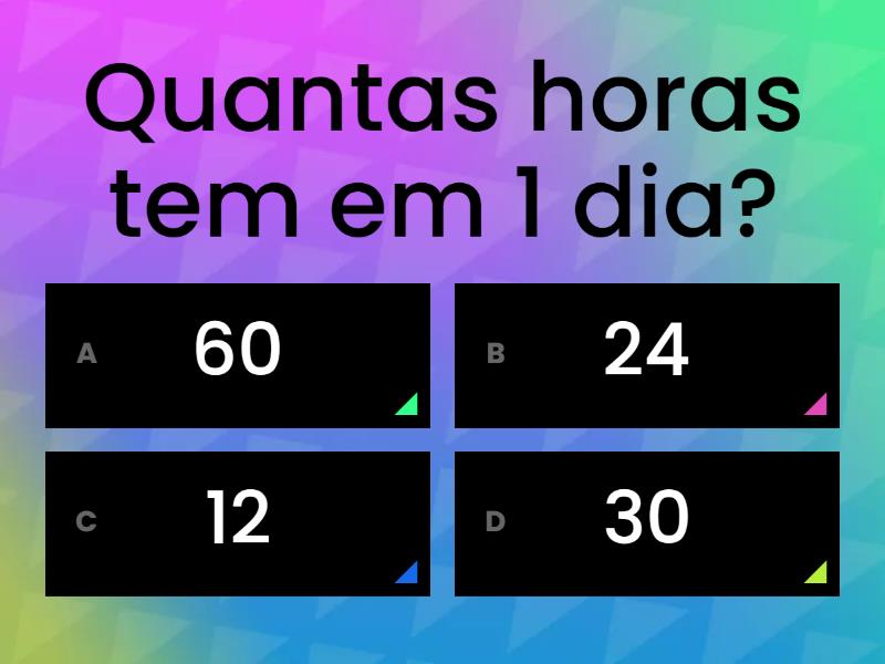 Atividade Medidas do tempo - 5º ano. - Quiz