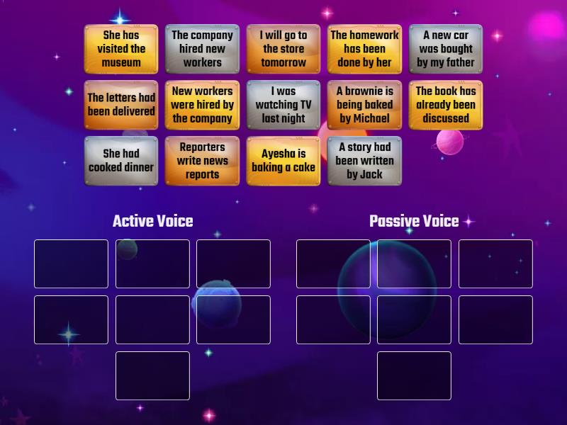 Active and Passive voice - Group sort