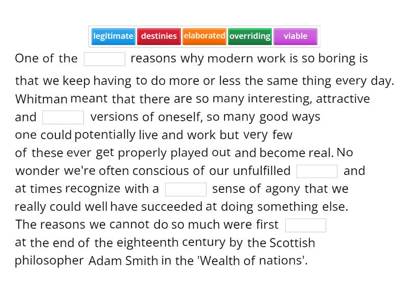 Why Is Work so Boring? - Missing word