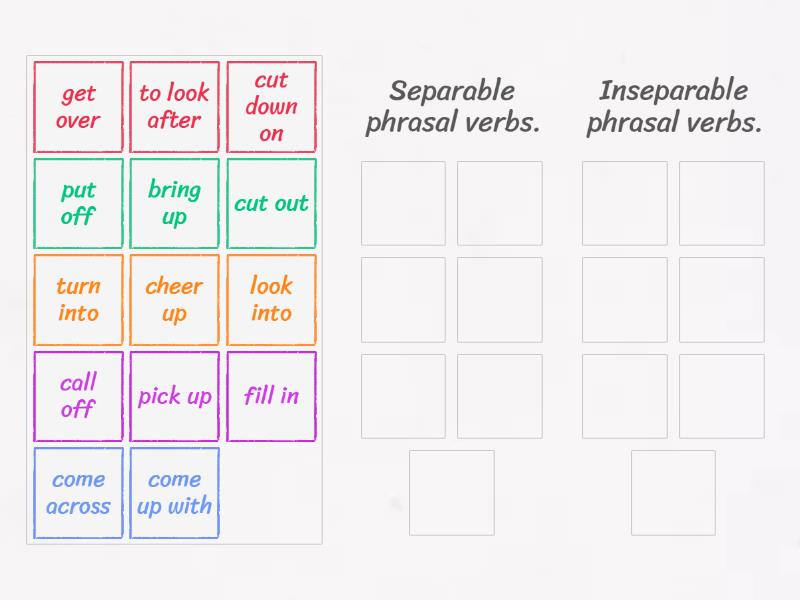Separable and Inseparable verbs. - Group sort