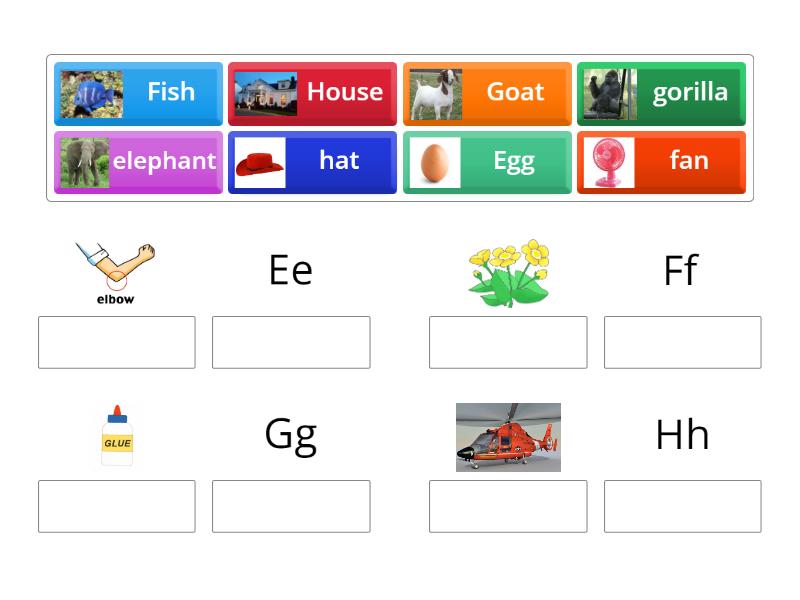 Beginning sound EFGH Sorting - Group sort