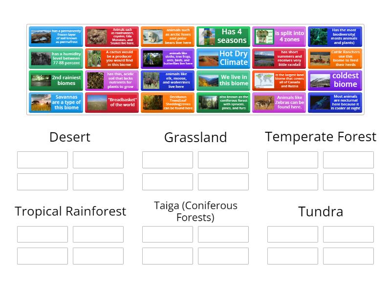 Biomes Sort - Group sort