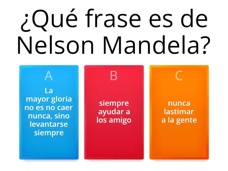 Historia de Nelson Mandela - Cuestionario