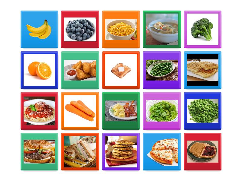 Food "Guess Who" - Flip tiles