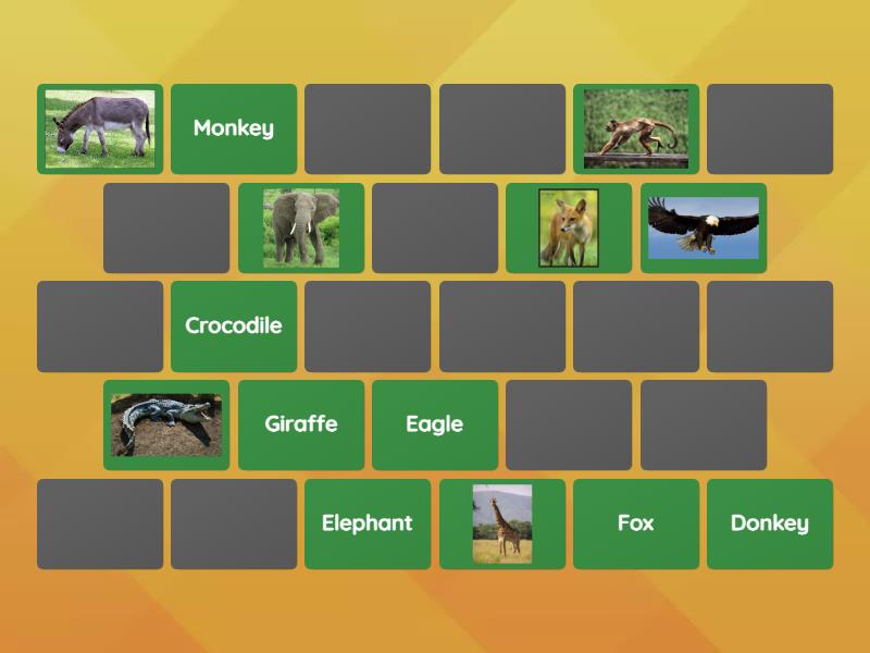 Memory wild animals - Matching pairs