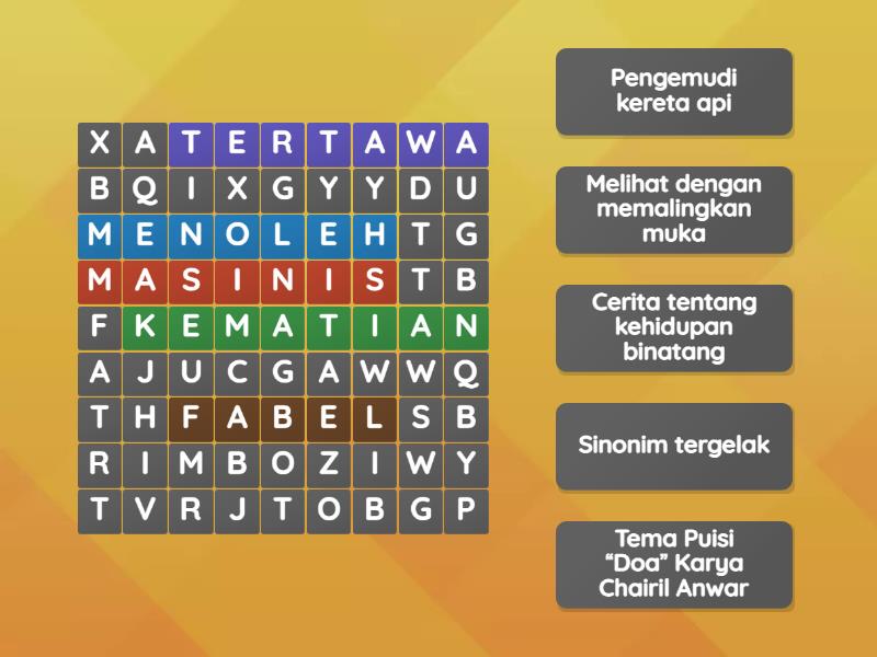 Kuis Ict Media Literasi Tugas Individu - Wordsearch