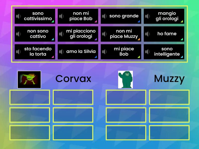 corvax muzzy unità 7 scena8. - Group sort