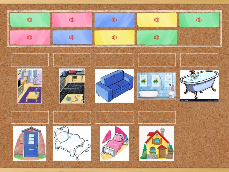 Kid's Box Starter Unit 5 Rooms - Match up
