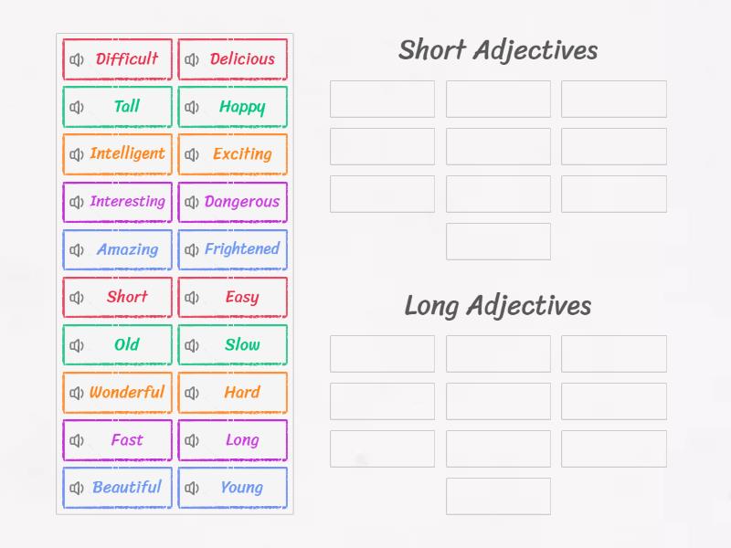 Short /long adj - Group sort