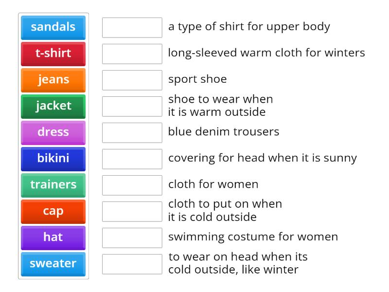 Clothes test - Match up