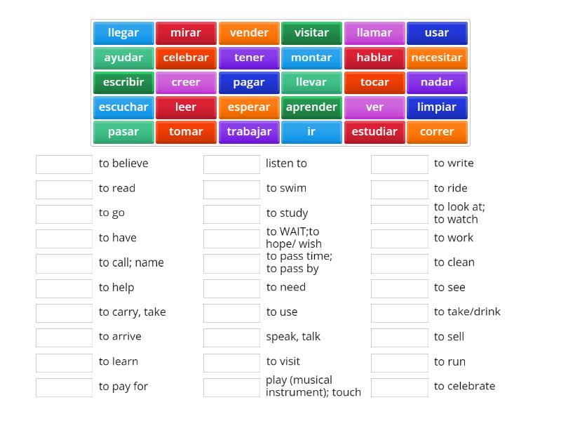 N5 Spanish Common Verbs - Match up