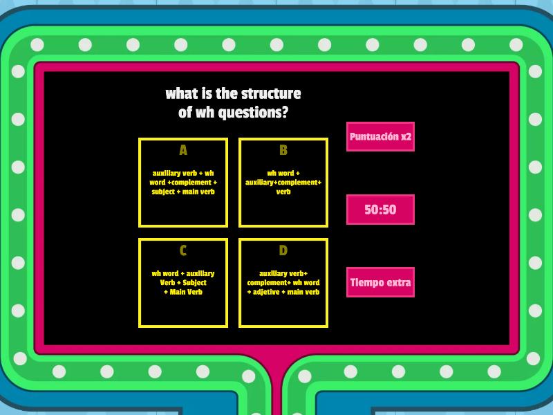 WH QUESTIONS - Gameshow quiz