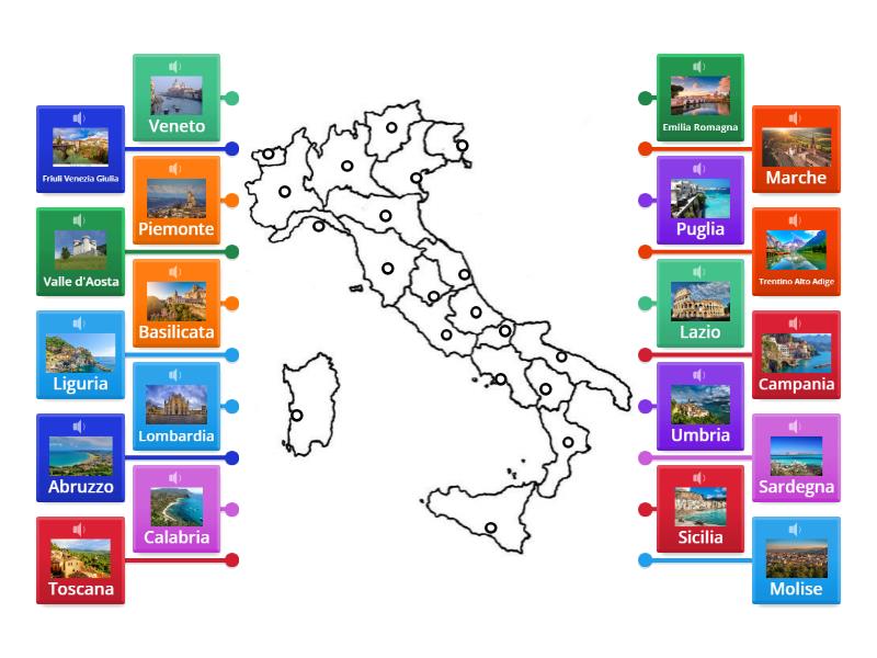 le regioni italiane - Labelled diagram