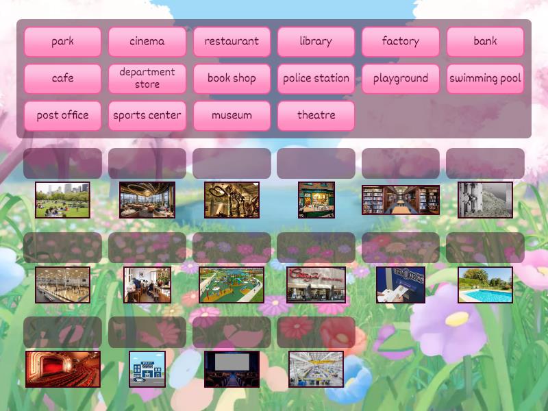 Open B1, unit 4 (bank, department store) - Une las parejas