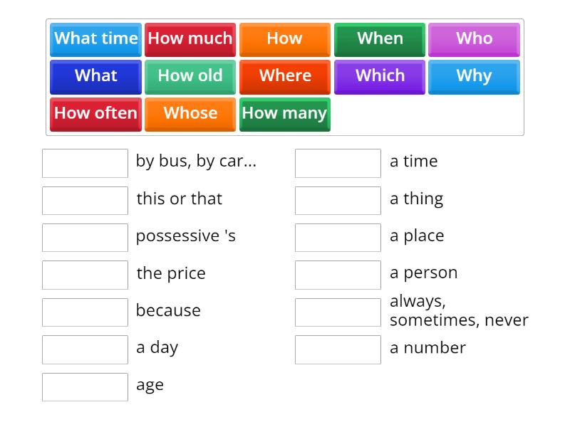Flyers Question words - Match up