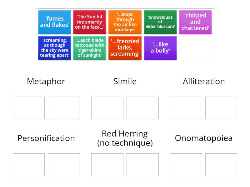 Week Ten KS4: Literary Techniques Revision - Ordenar por grupo