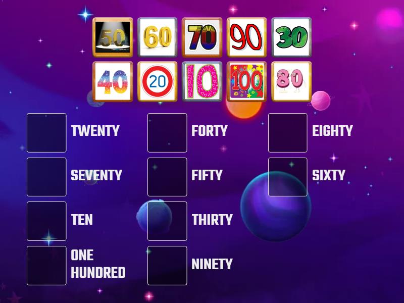 Numbers from 10 - 100 - Match up