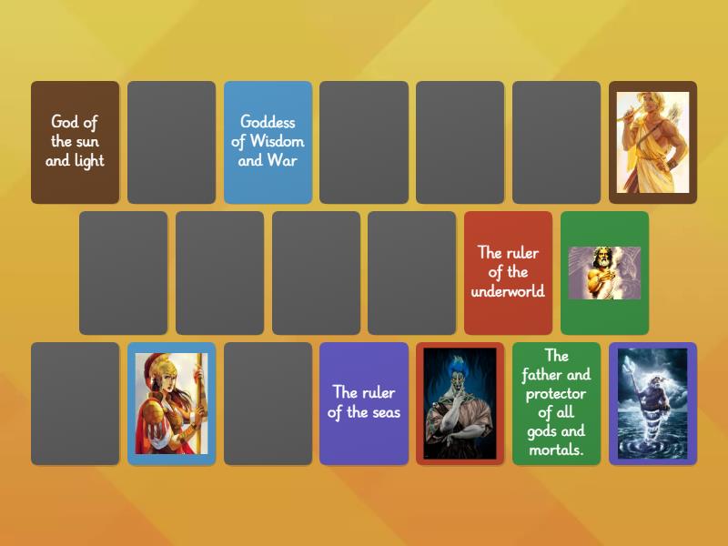 Gods and Goddesses - Matching pairs