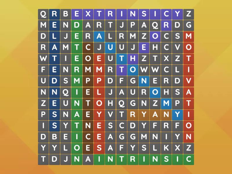 Deci and Ryan’s self-determination theory - Wordsearch