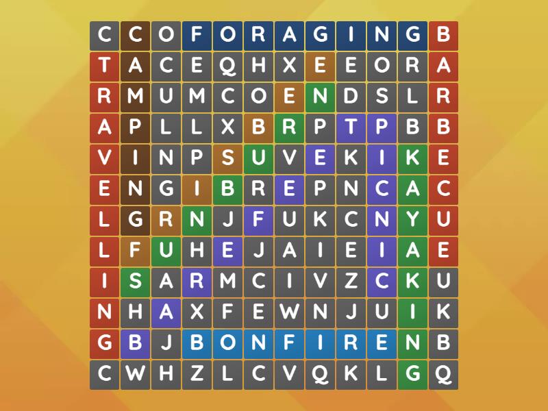 Summer Outdoor Words - Wordsearch