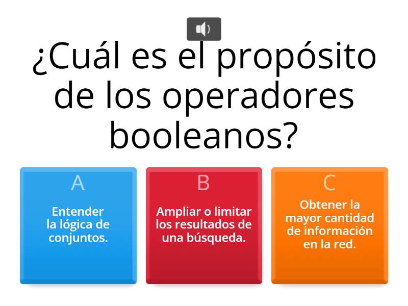 Custionario sobre operadores booleanos - Quiz