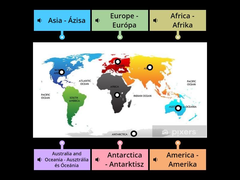 Continents - Labelled diagram