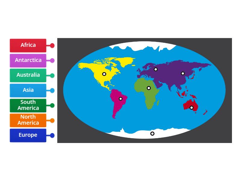 Continents - Labelled diagram