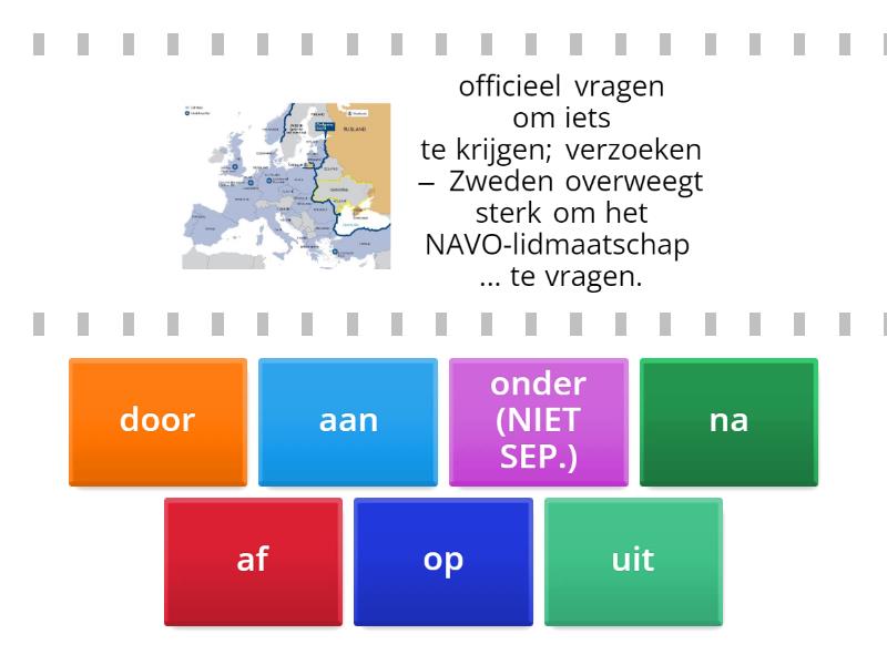 531. Werkwoorden met een prefix 21: VRAGEN - Find the match