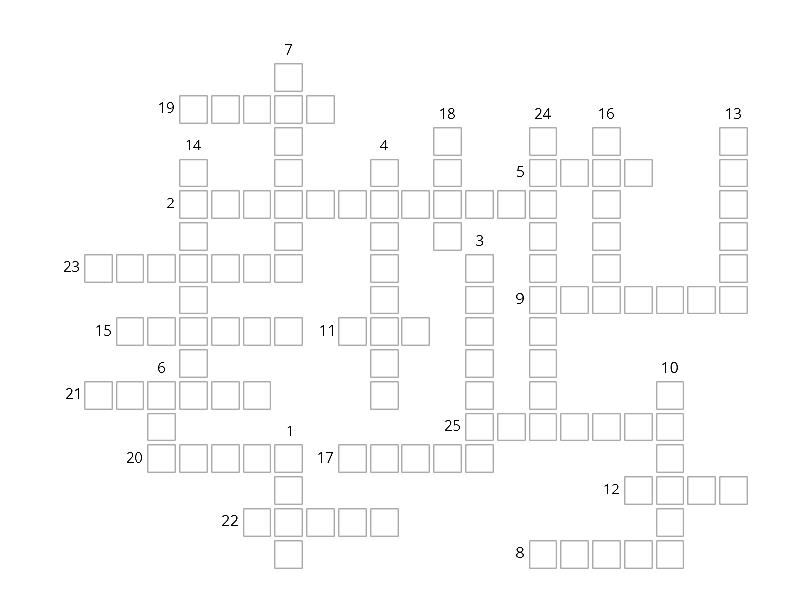 G4 Week 10 Vocabulary - Crossword