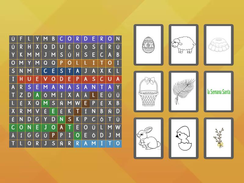 Sopa de letras- la pascua - Wordsearch