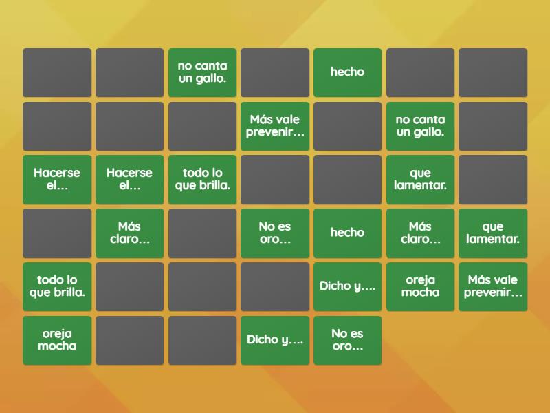 Refranes, dichos y pregones (2) - Matching pairs