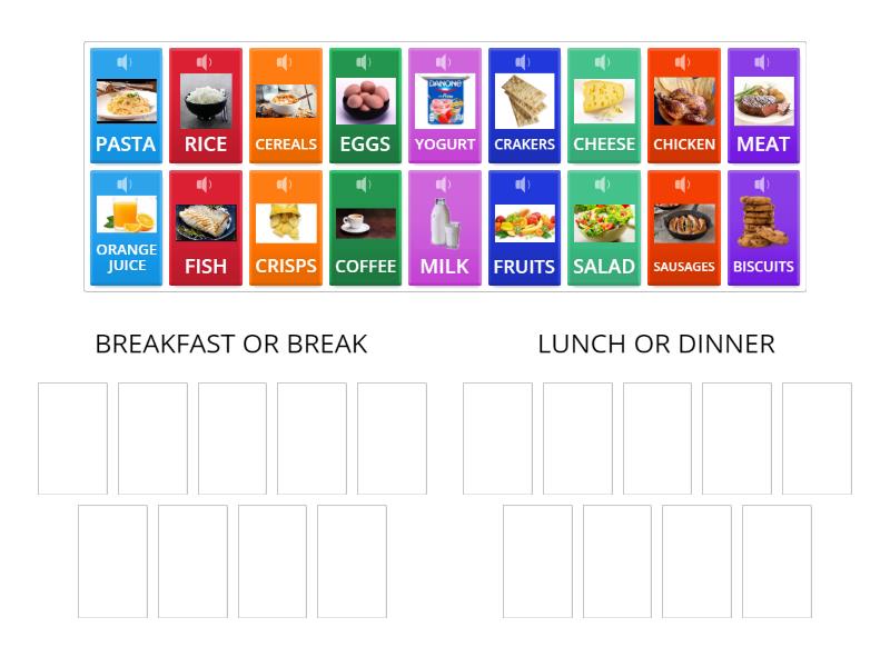 MEALS: BREAKFAST- LUNCH-DINNER MAESTRA SERENA - Group sort