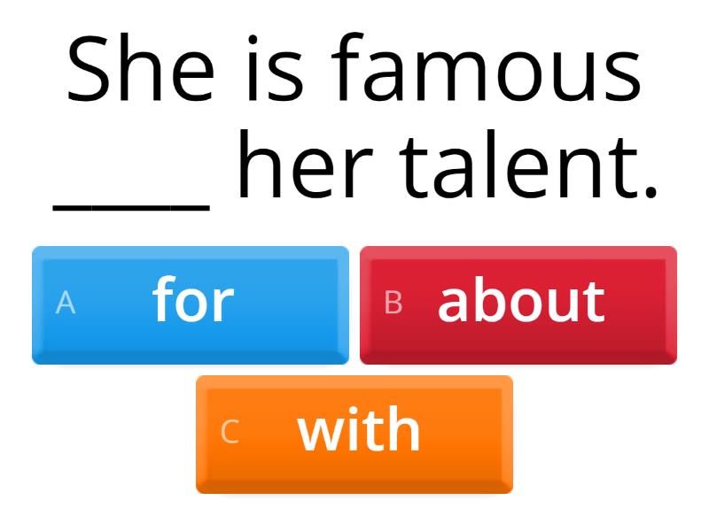 EF PI Unit 7C Adjectives + prepositions - quiz - Questionário