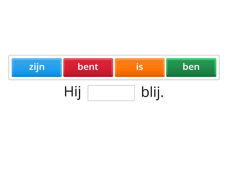 Het werkwoord ZIJN - Complete the sentence