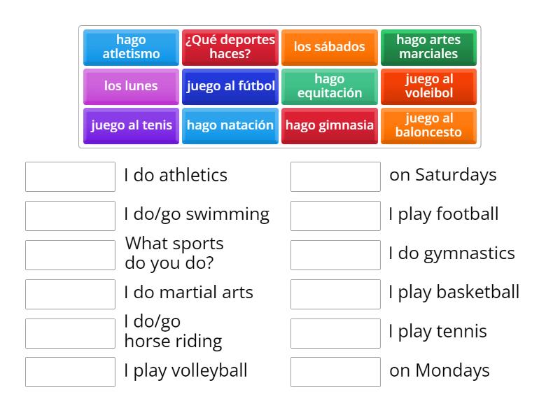 Los deportes - Match up