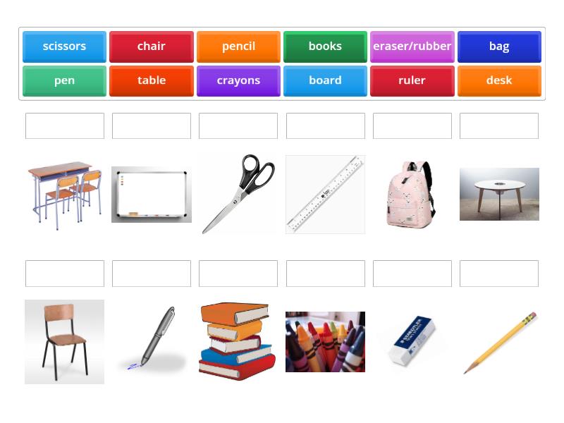 School materials - Une las parejas